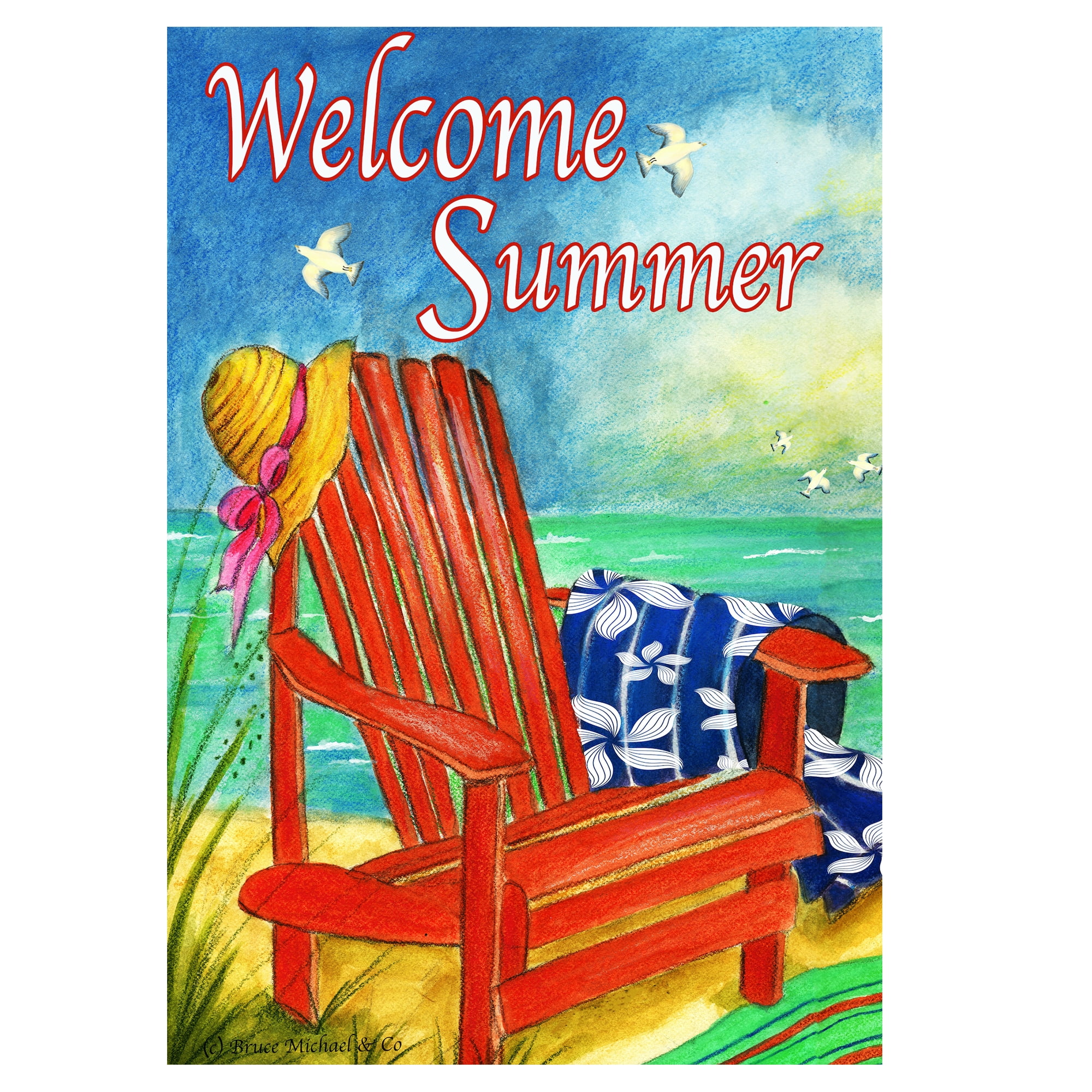 House Flag Summer Beach Chair 28" W x 40" L Double Sided Outdoor Flag ...