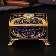 Antique Jewelry Storage Box Elegant Floral Designs And Crystals Accent ...