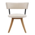 FFZ Upholstered Curved Back Dining Chairs Natural Rubber Wood Base Set ...