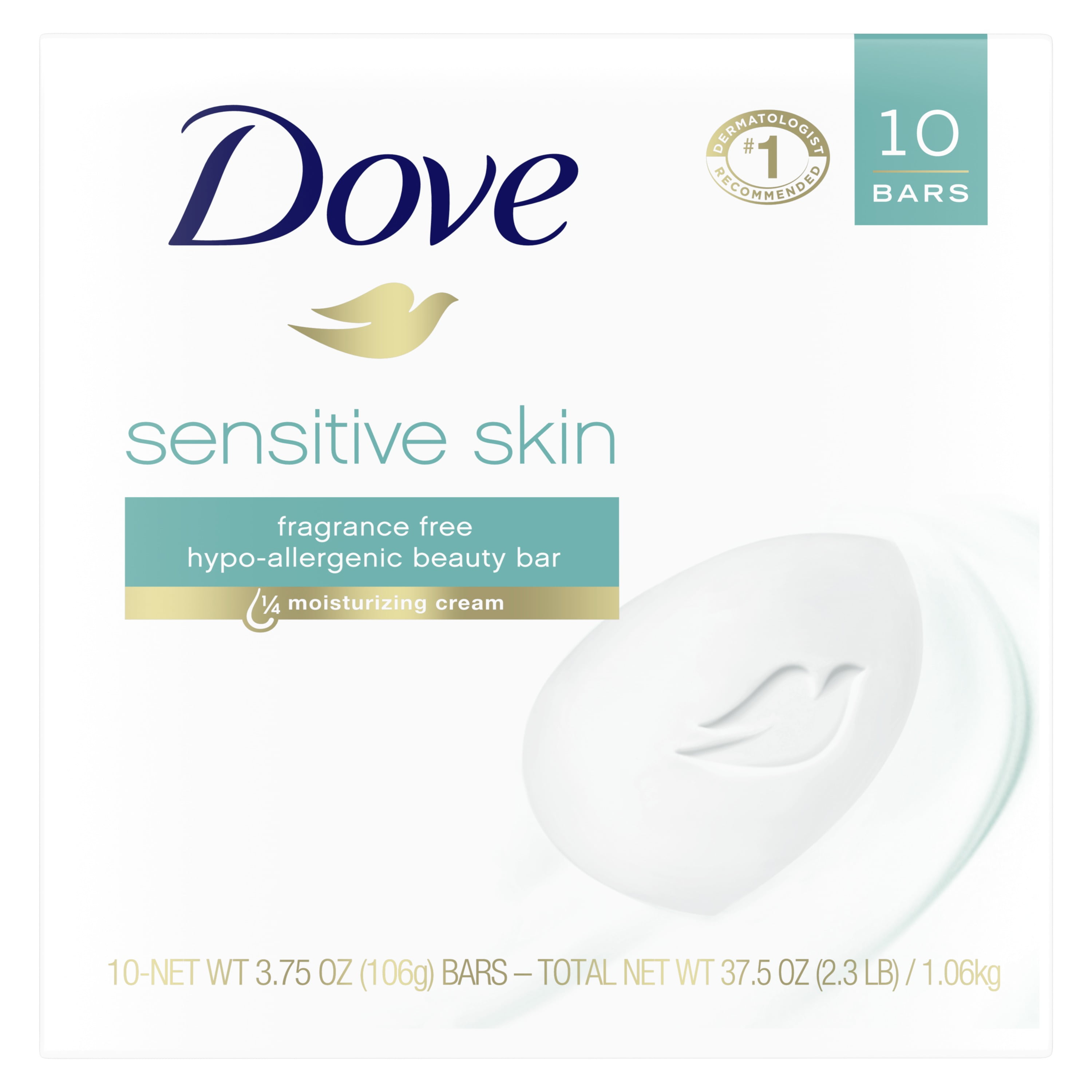 Dove Beauty Bar Sensitive Skin 3 75 Oz 10 Bars