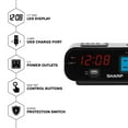 Sharp Digital 3" Alarm Black Clock with Red LED Display and Outlet Features, SPC137 - Walmart.com