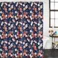 72x78 Inch Shower Curtain Navy Blue Flowers Blossom Bathroom Decor ...