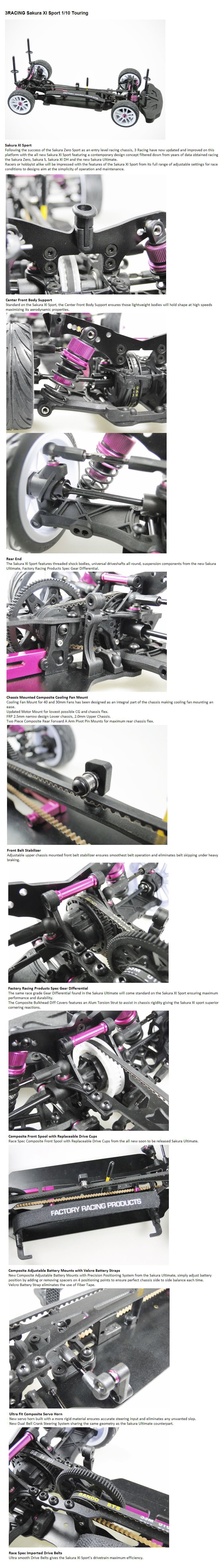 Integy RC Toy Model Hop-ups KIT-SAKXI-S 3Racing Sakura XI Sport 1/10 RC ...