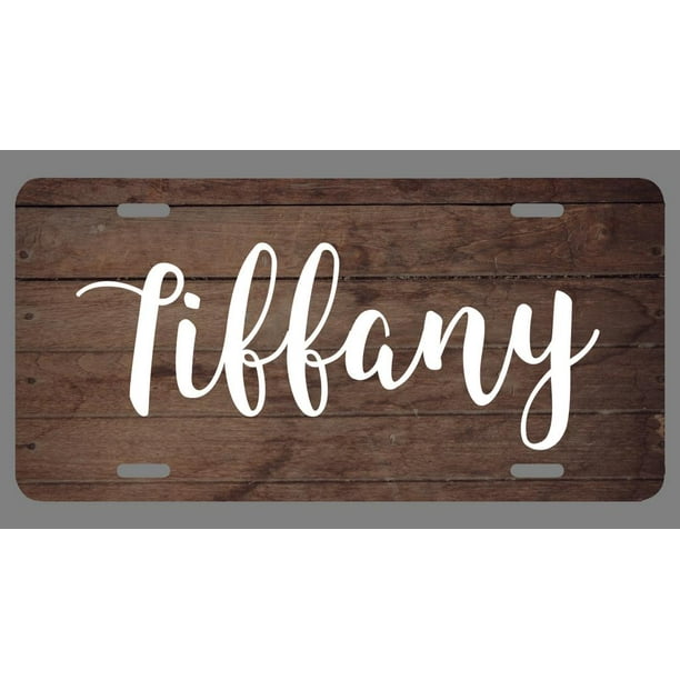 Tiffany Name Wood Style License Plate Tag Vanity Novelty Metal | UV ...