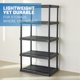 HART 5 Tier 24" x 36" x 72" Plastic Ventilated Shelving Unit, Black ...