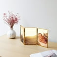 Navaris Folding Triple Photo Frame - Fits 15x10cm Photos - Double-Sided ...