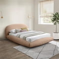 Bowery Hill Contemporary Soft Plush Beige Teddy Fabric Full Bed ...
