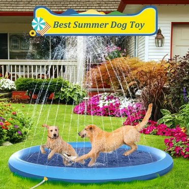 Plastic Dog Pool 37" x 24" Inches Rectangular Foldable Portable Outdoor ...