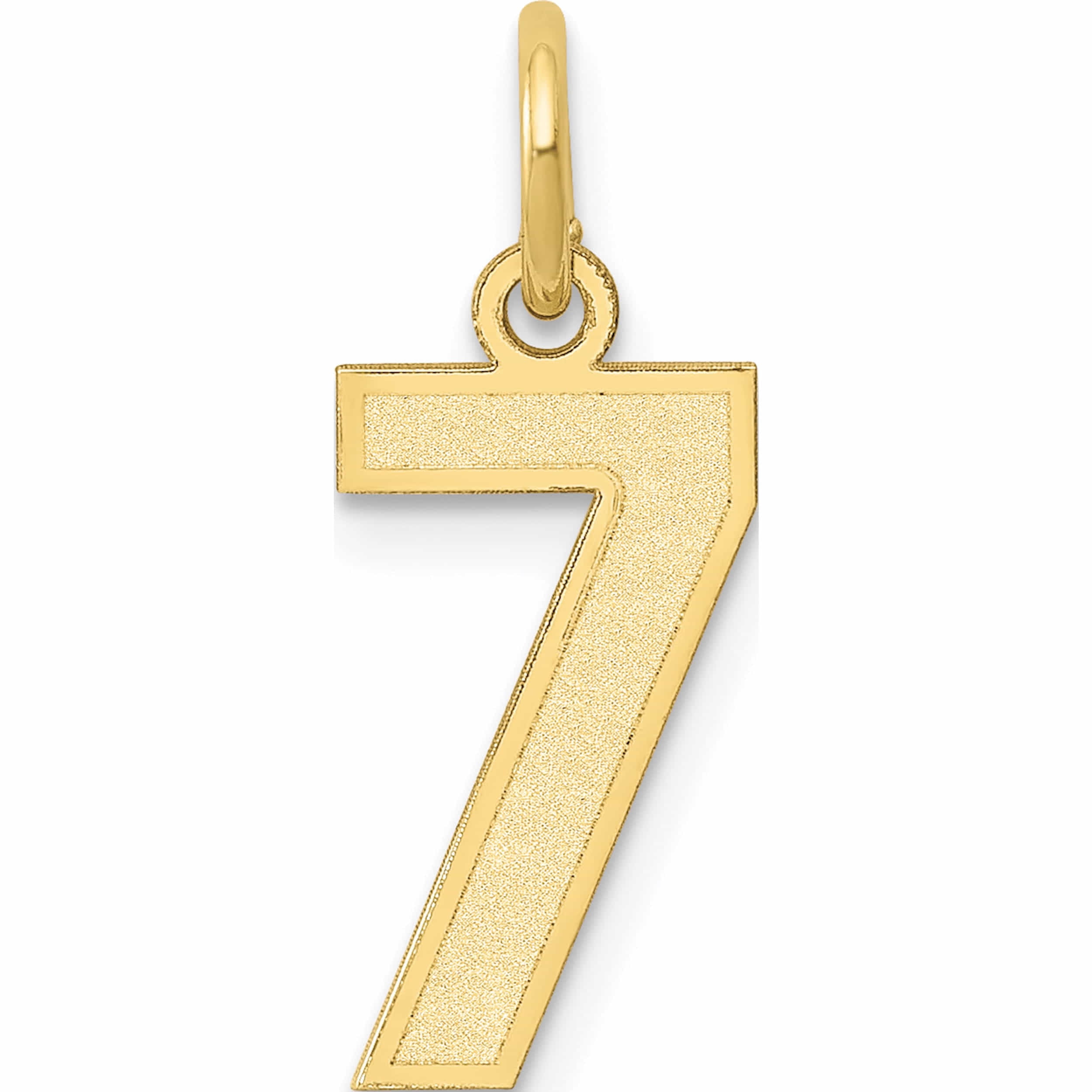 10K Yellow Gold Small Satin Number 7 Charm (18 X 7) Made In United ...