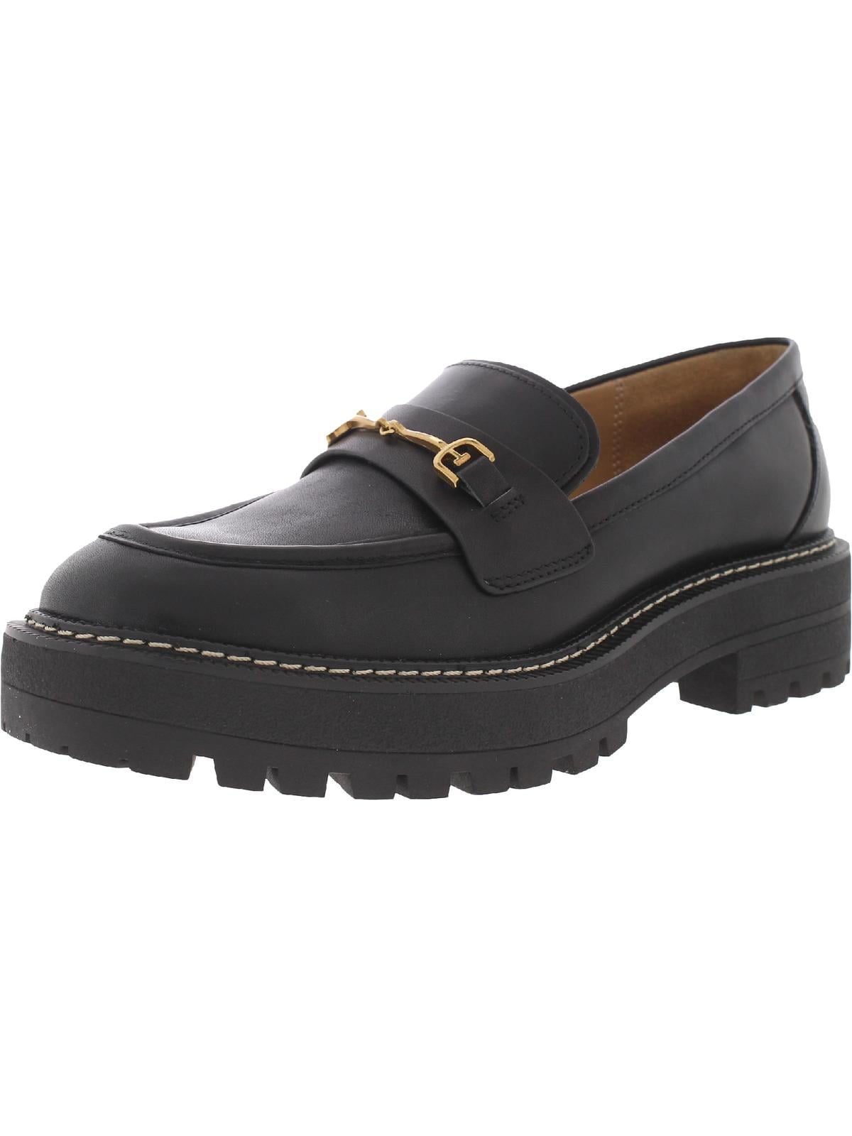 Sam Edelman Womens Laurs Leather Lug Sole Loafers - Walmart.com