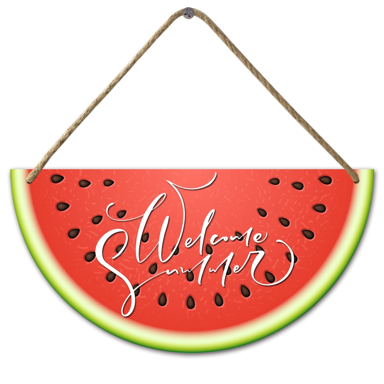 Eveokoki Welcome Summer Door Sign,11x5.6 Inch Farmhouse Watermelon ...