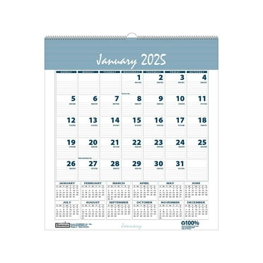 House of Doolittle 2024 Large Numeral Three-Month Wall Calendar, 12.25 ...