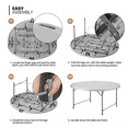 MoNiBloom 5.5FT Round Folding Table, Heavy Duty Plastic Portable Round ...