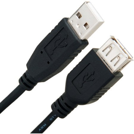 Importer520 Black 6 Foot USB 2.0 Male to Female Extension Cable for PC ...