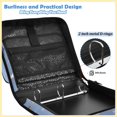 Anchor Seagull Pattern 3 Ring Binder Bag Zipper Binder Organizer with ...