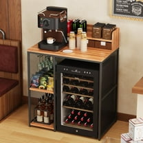 advwin Mini Fridge & Microwave Stand, 35"x22"x44.9", Industrial Style ...