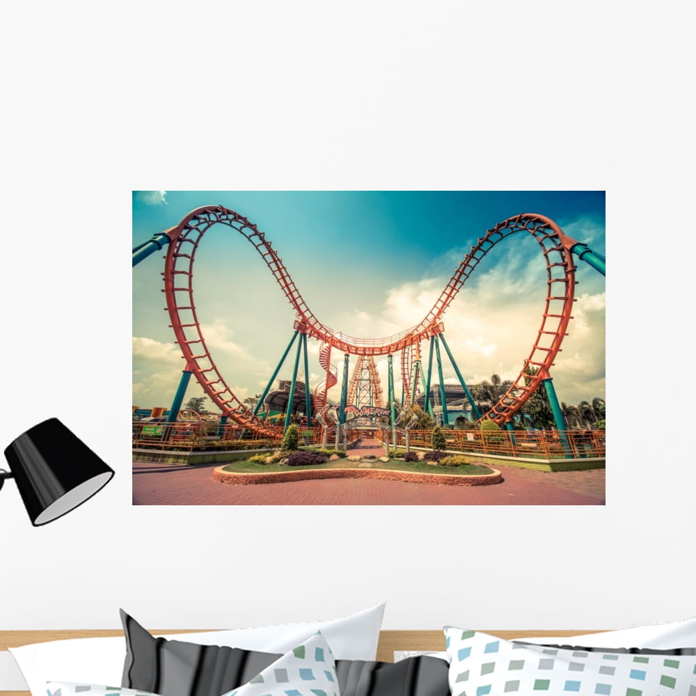 Hdr Photo Roller Coaster Wall Mural Decal Sticker, Wallmonkeys Peel ...