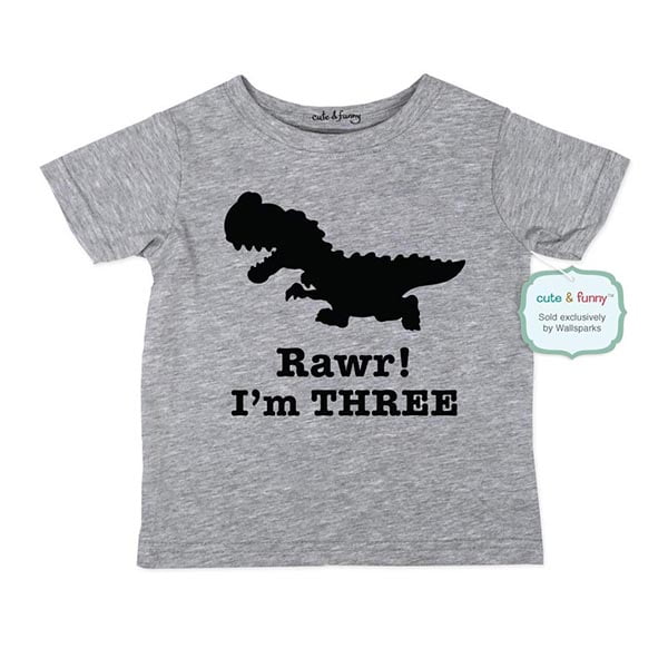 Rawr! I'm THREE - T rex dinosaur party 3rd Third Birthday Toddler Shirt ...