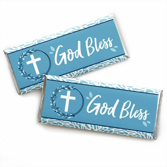 Big Dot of Happiness Elegant Cross - Candy Bar Wrapper Religious Party ...