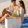 Beach Bag Organizer Tray with Cup Holders and Storage Compartments ...