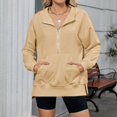 Aellinatey Womens Sweatshirts Half Zip Cropped Pullover Quarter Zipper ...