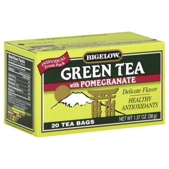 Bigelow Green Tea With Pomegranate, Tea Bags, 20 Count - Walmart.com