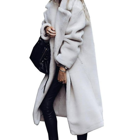 Women Fluffy Teddy Bear Maxi Long Coat Jacket Overcoat - Walmart.ca