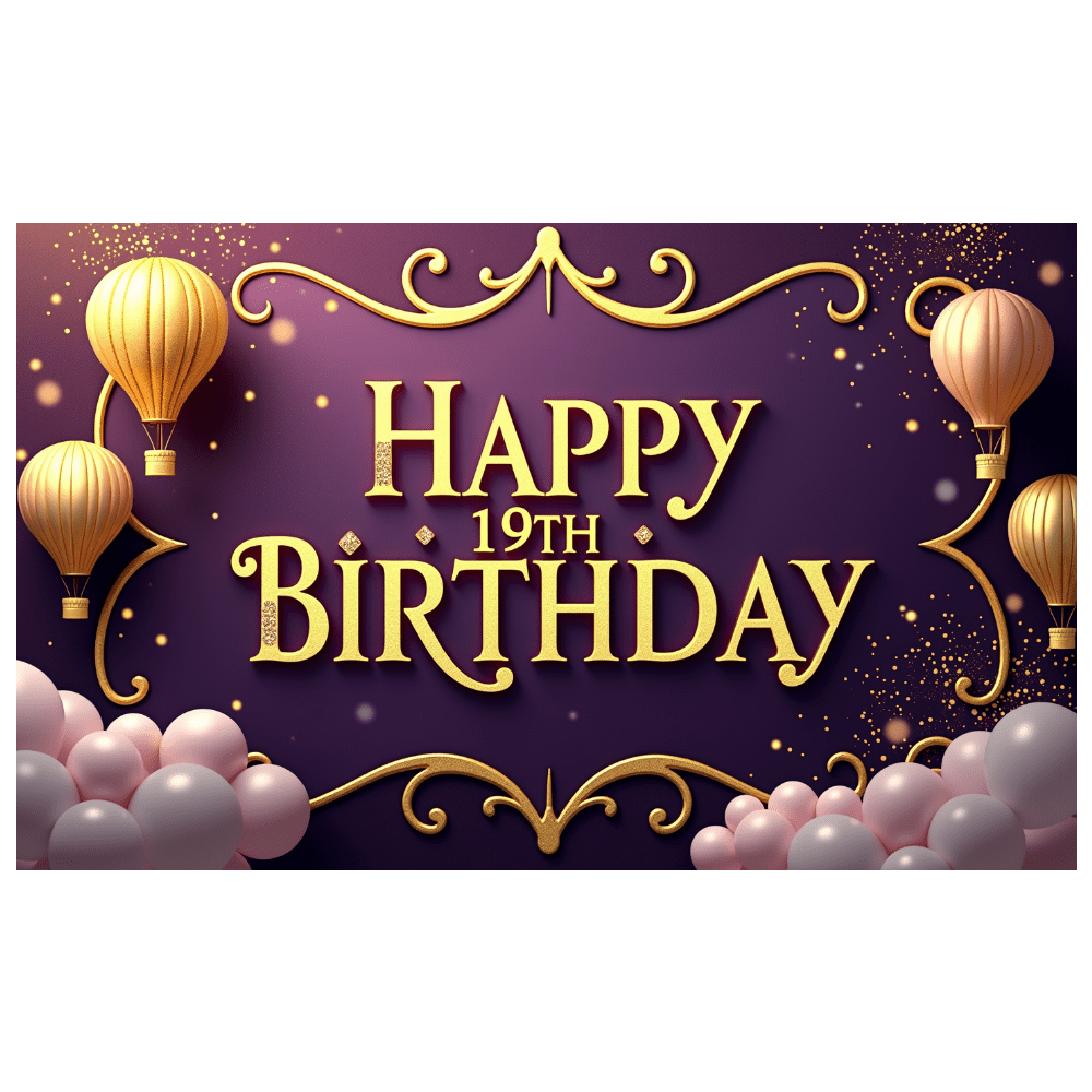 Click here for Yezdix Purple Backdrop With Golden Balloons And Gl... prices