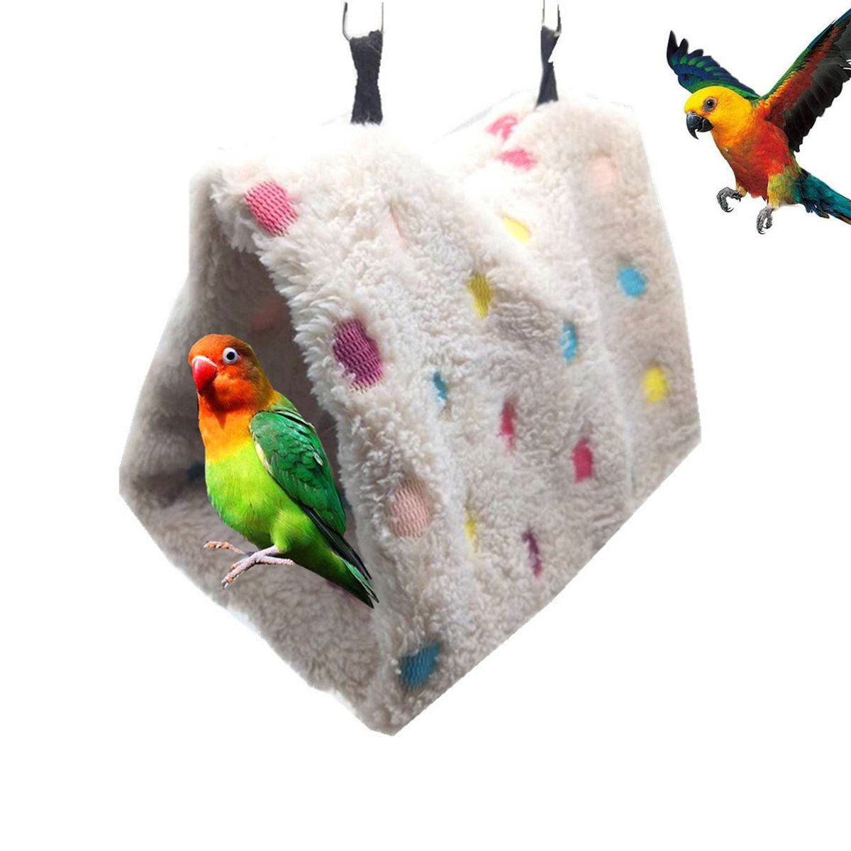 Meidiya Warm Plush Snuggle Bird Hammock,Colorful Polka Dot Pattern ...