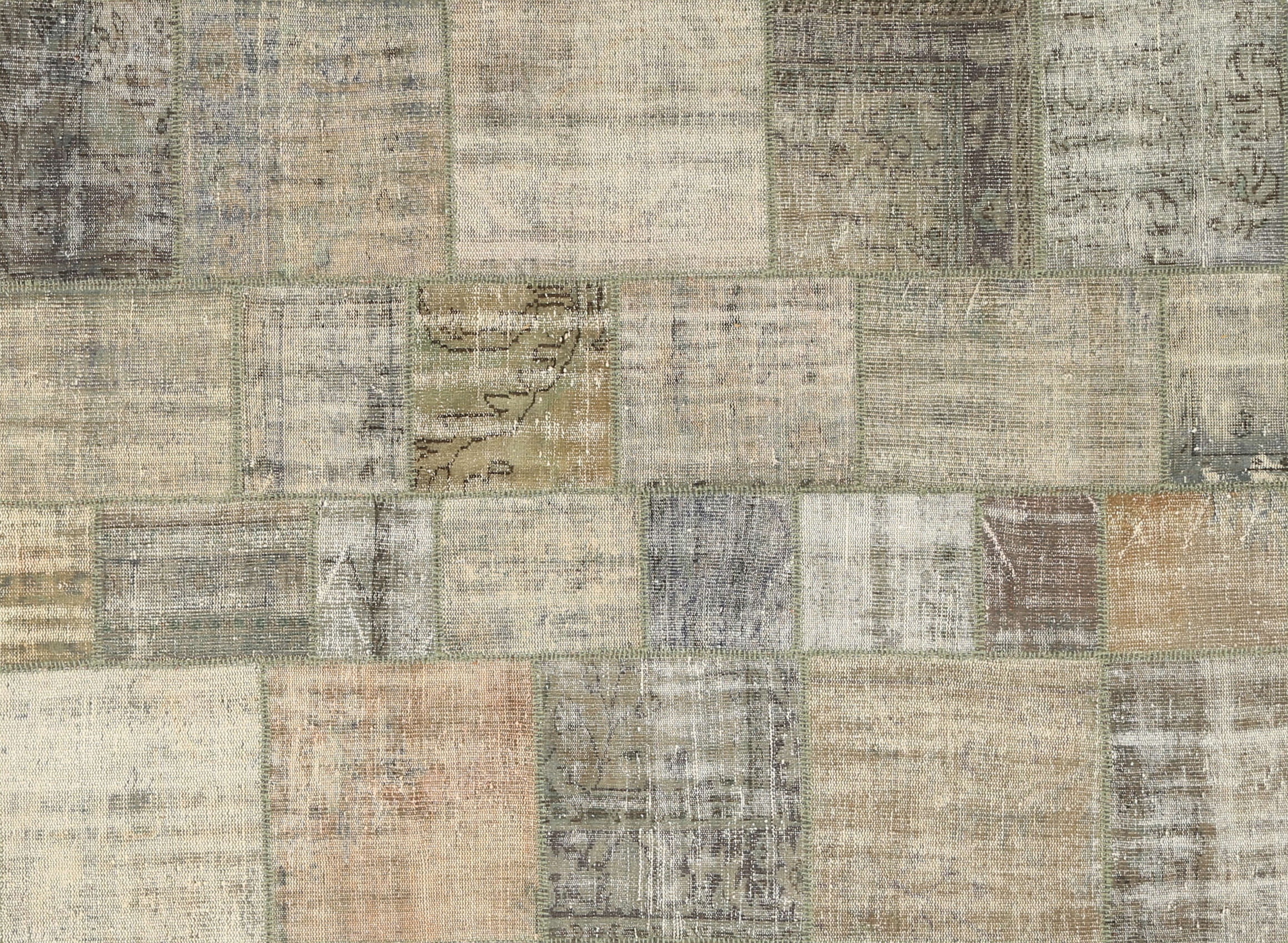 Ahgly Company Indoor Rectangle Contemporary Khaki Green Patchwork Area ...