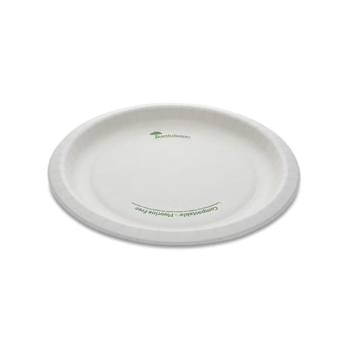 EarthChoice Pressware Compostable Dinnerware Plate, 10" Diameter, White ...