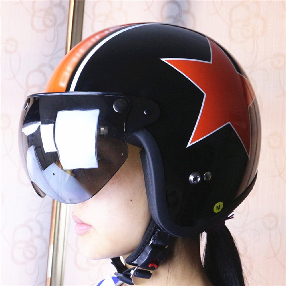 FitBest 3 Snap Retro Helmet Visor,Half Face Motorcycle Helmets ...