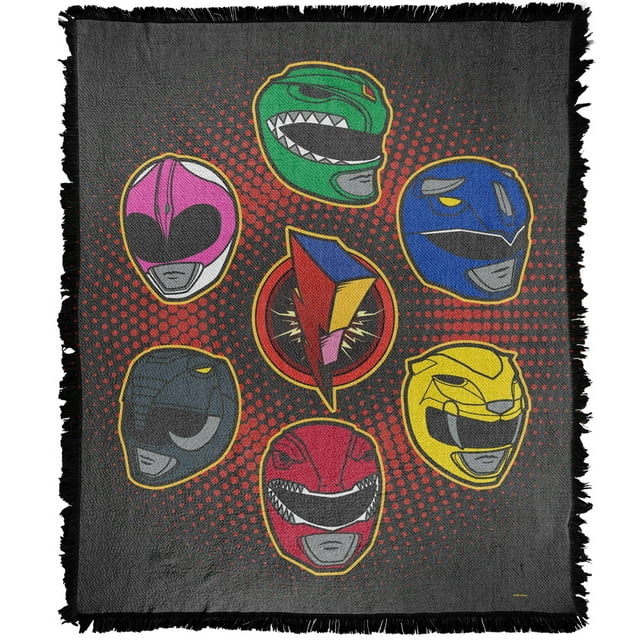 Power Rangers Blanket, 50'x60' Bolt and Helmets Woven Tapestry Cotton ...
