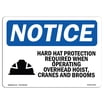 OSHA Notice Sign - Hard Hat Protection Required Sign With Symbol ...