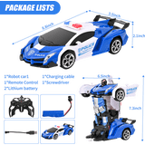 TOPFOX RC Transforming Robot Car, 1:18 Scale with One-Button ...