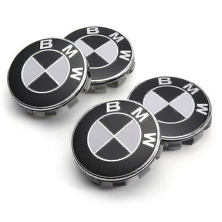 4 Bmw Logo Black And White 68mm Wheel Center Hub Cover Rim Emblem Rims ...