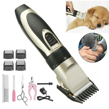 11 PCS 5-Speed Low Noise Professional Pet Cat Dog Hair Trimmer Grooming ...