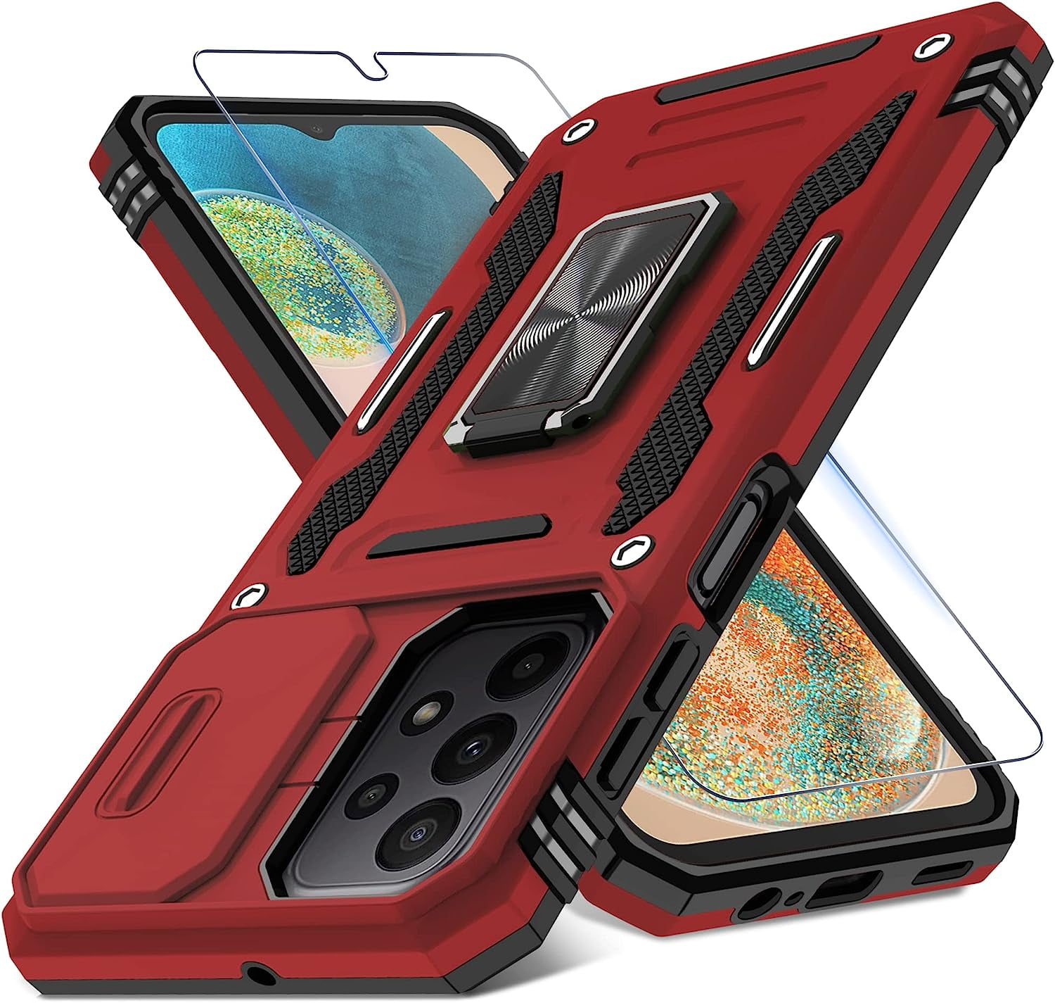 for Samsung Galaxy A23 5G/4G Case with Slide Camera Cover+Screen ...