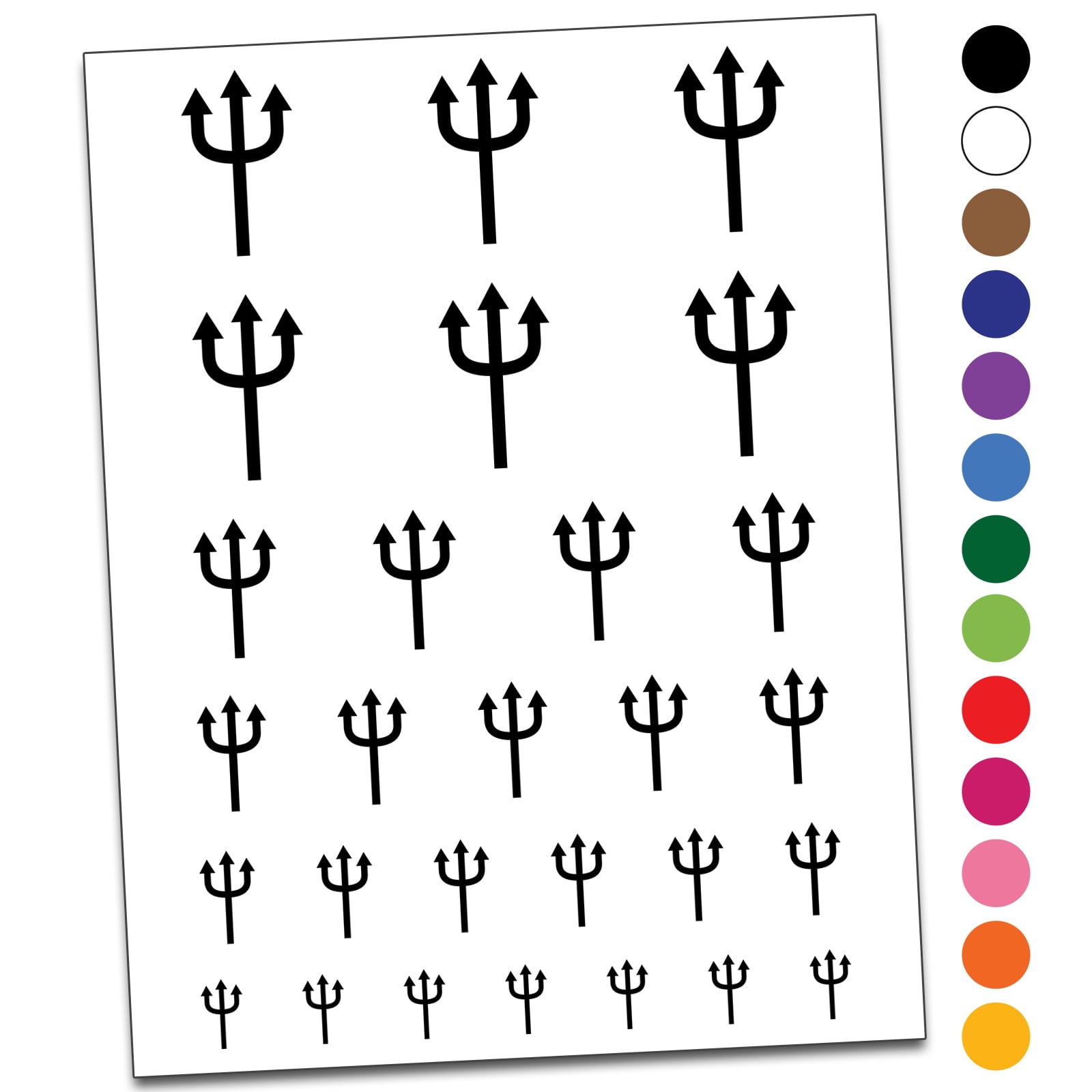 Trident Pitchfork Water Resistant Temporary Tattoo Set Fake Body Art ...
