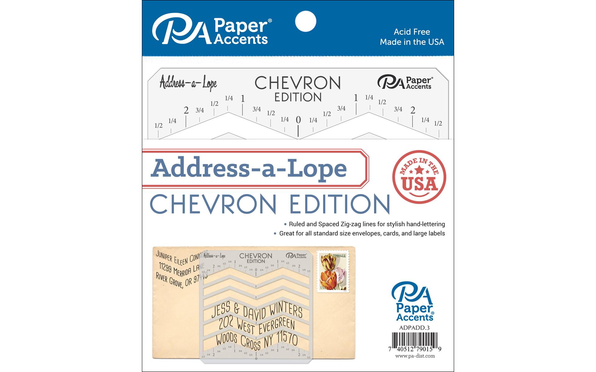 Paper Accents Address-a-Lope Plastic Template Chevron - Walmart.com