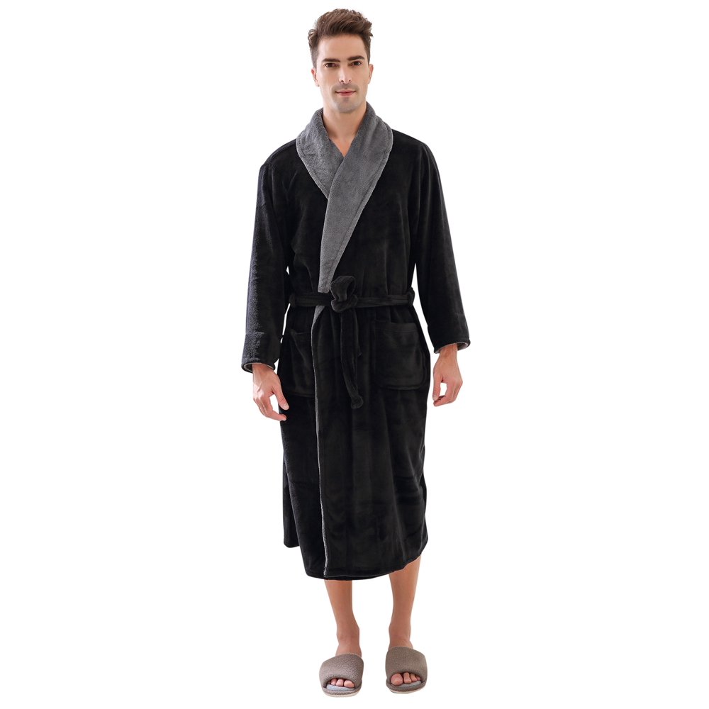 Richie House - Richie House Men's Warm and Soft Fleece Robe Bathrobe ...
