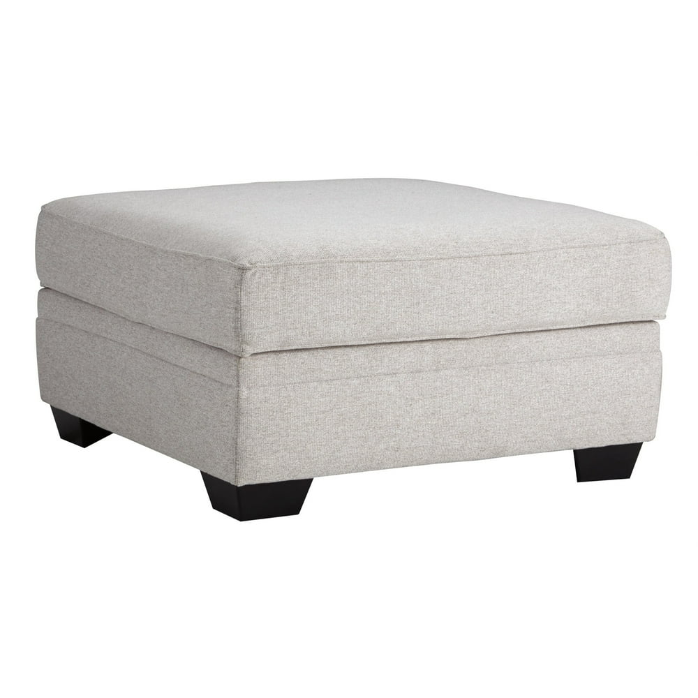 Polyester Upholstered Ottoman with Storage and Tapered Block Legs, Gray ...