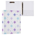 Blue Purple Stars on White Background Round Ring Binder 3 Rings 1.5 ...