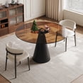 35-inch round glass dining table, with tempered glass tabletop and ...