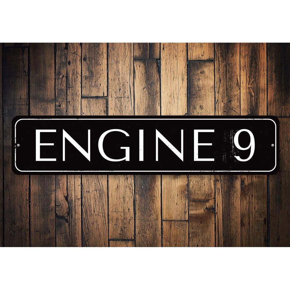 Engine Number 9 Novelty Sign, Metal Wall Decor - 4x18 inches - Walmart.com