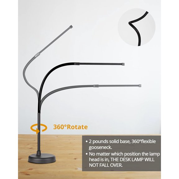 Studio Designs Metal Swing Arm Desk Lamp with LED Bulb and Clamp Base ...