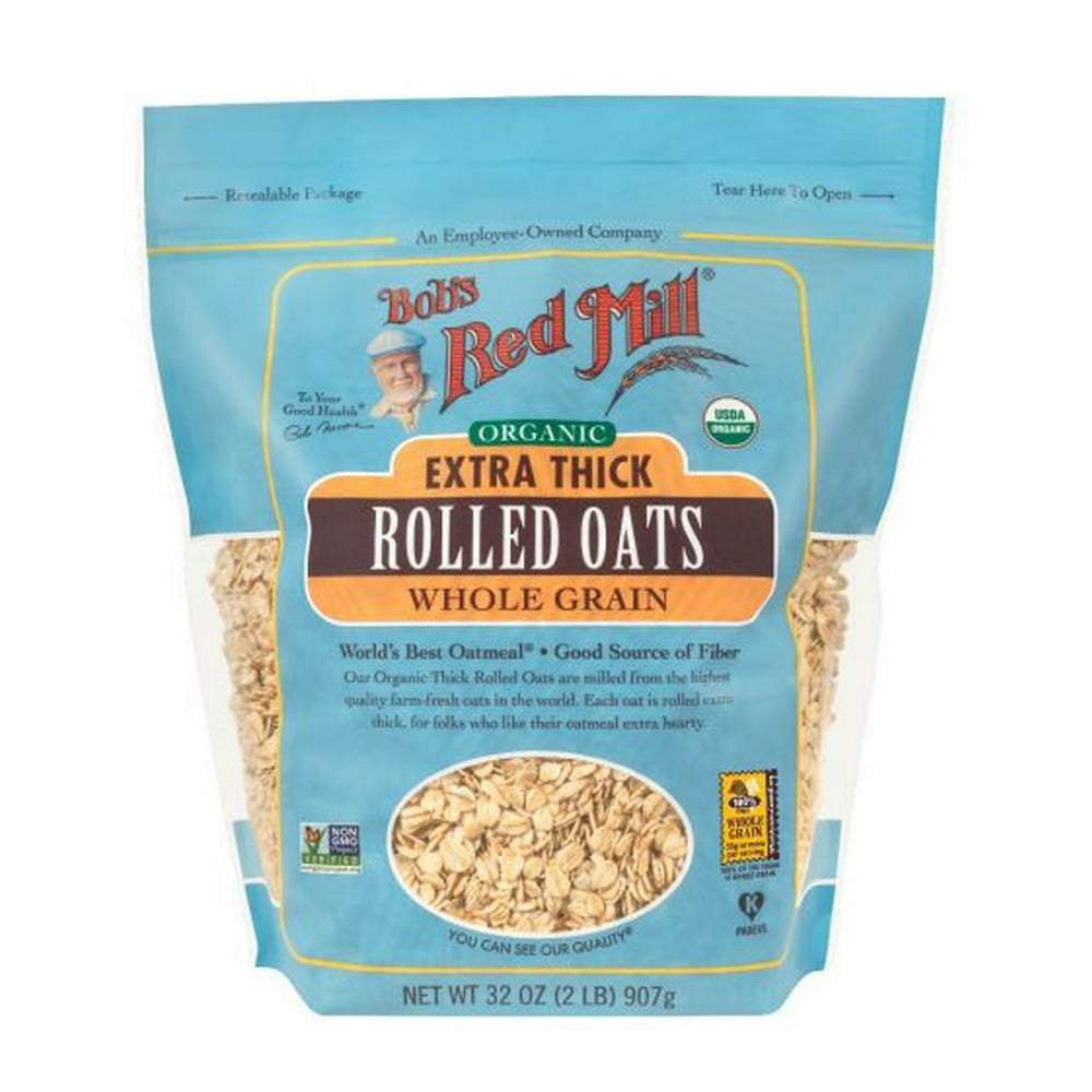 Bob's Red Mill, Organic, Extra Thick Rolled Oats, 32 oz Bag - Walmart ...