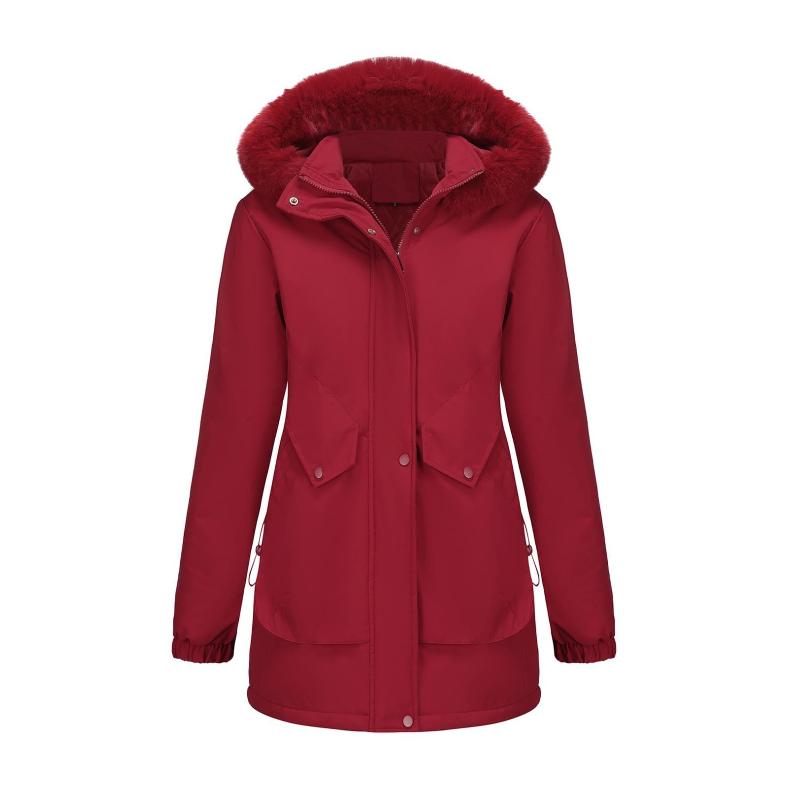 Click here for Zhangmingg Womens Solid Mid Length Winter With Lar... prices