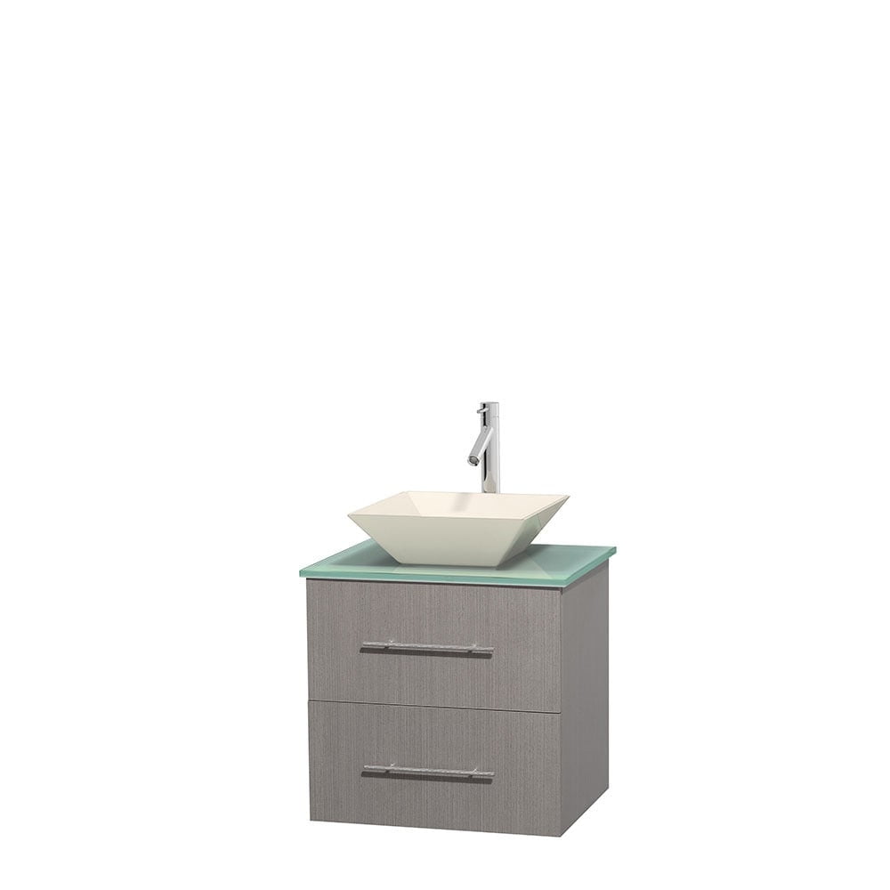 Wyndham Collection Centra 24 inch Single Bathroom Vanity in Gray Oak ...