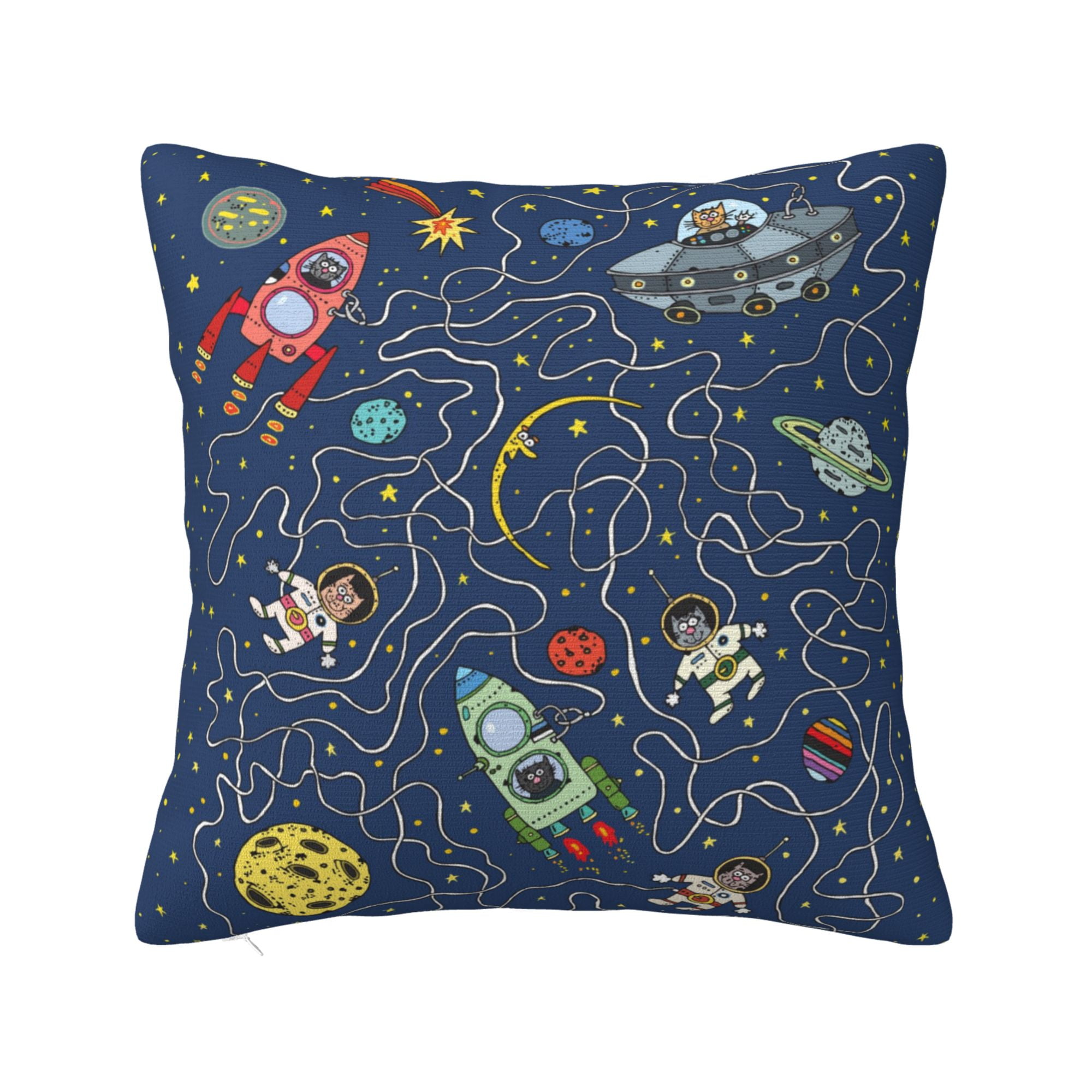 ZICANCN Space Astronaut Cat Rocket Decorative Throw Pillow Covers, Bed ...